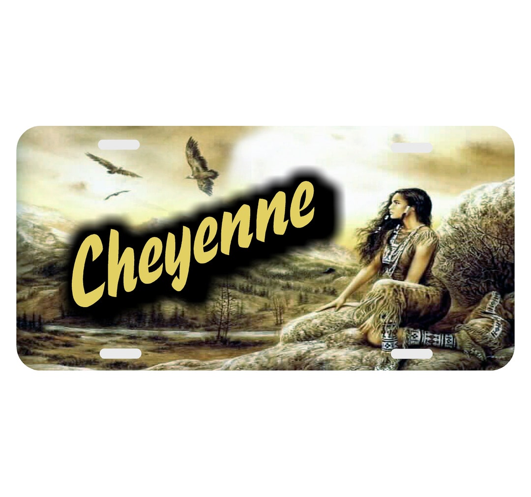Personalized Native American License Plate: Indian Maiden Car Tag - Etsy