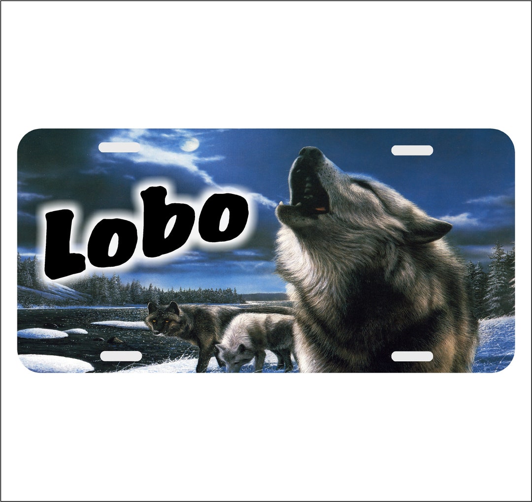 Wolf Howling License Plate Blue Personalized Custom Auto Car Tag - Etsy