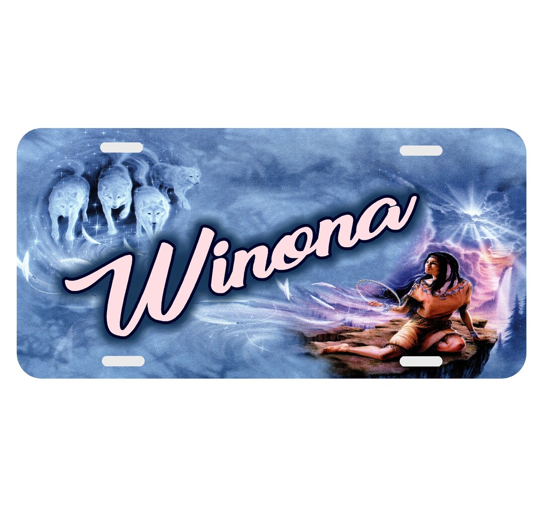 Native American Wolves License Plate Personalized Monogrammed Auto Car ...