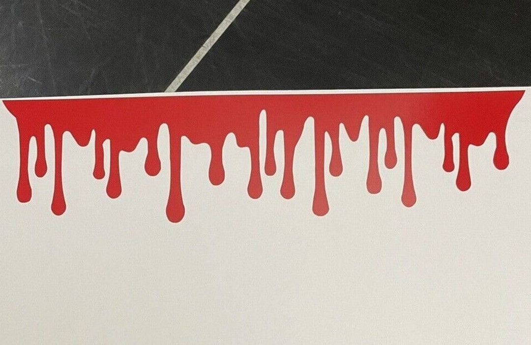 22" X 2.7" Dripping Blood Vinyl Decal Halloween Horror Window Slime ...