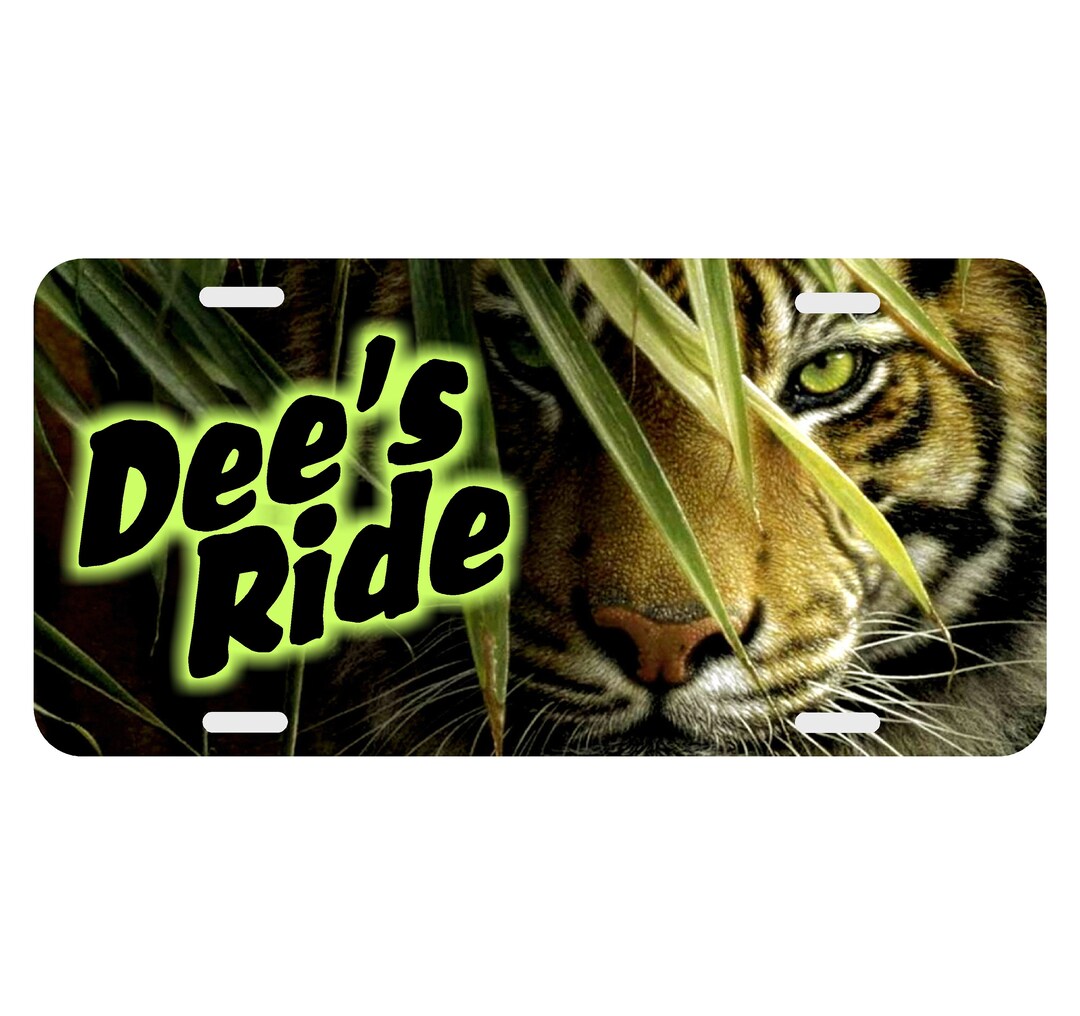 Tiger Face License Plate Personalized Monogrammed Custom Car Tag Jungle ...