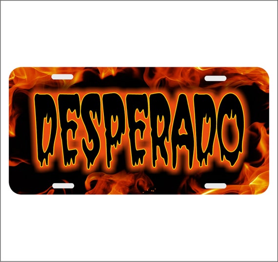 Orange Letter License Plate