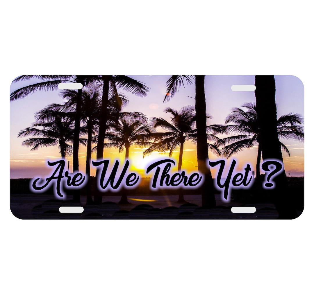Purple Sunset Personalized License Plate Palm Trees Beach Auto Car Tag ...