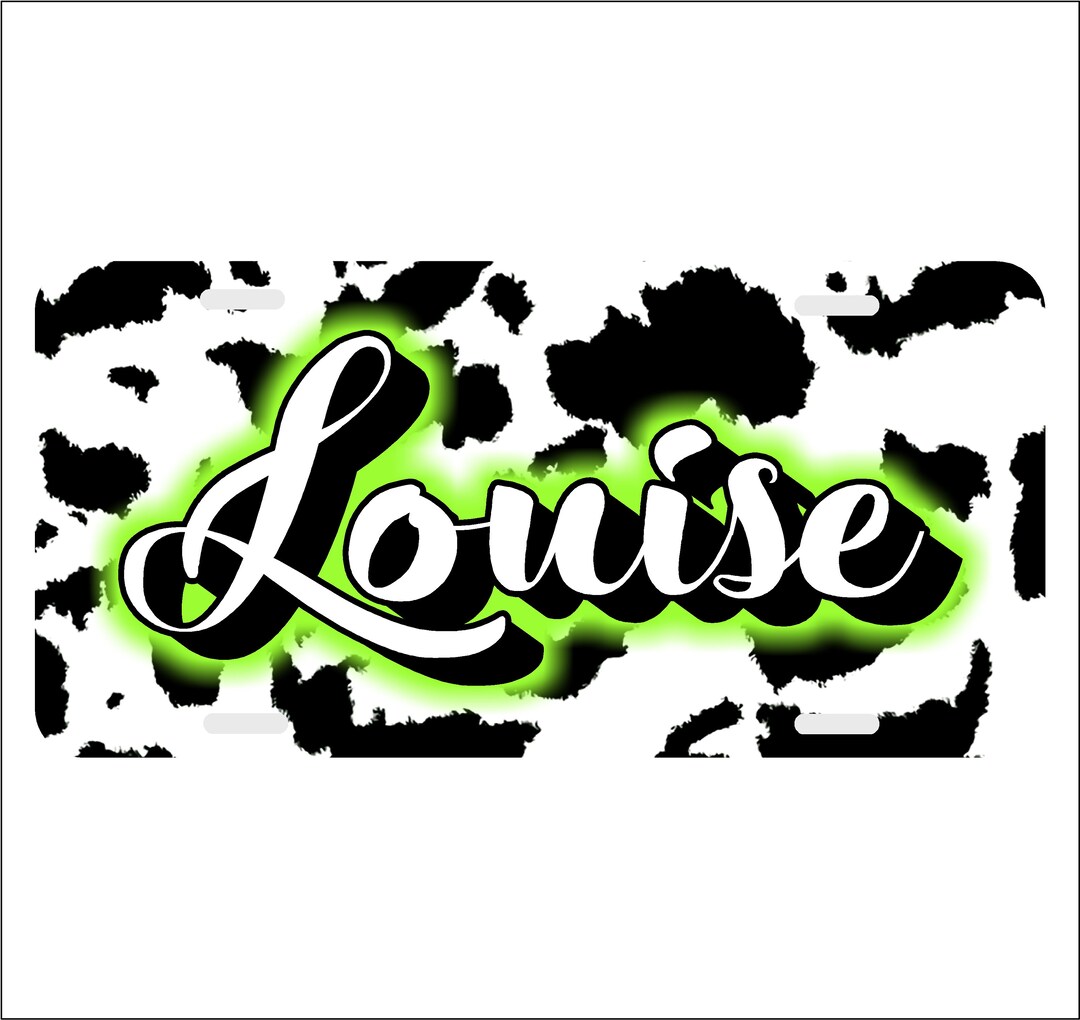 Cow Print Personalized License Plate Monogrammed Custom Auto Car Tag ...