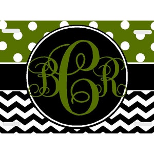Polka Dot Chevron Lime Green License Plate Personalized Monogrammed ...