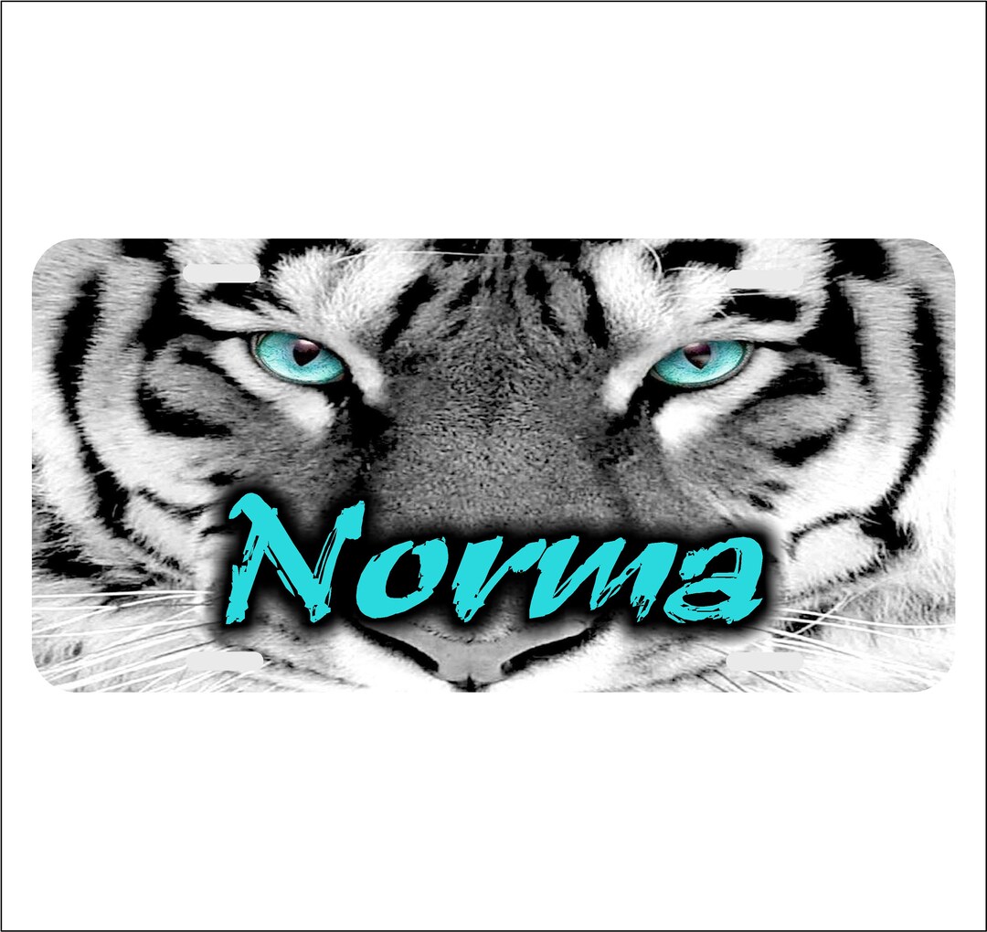 Tiger Eyes License Plate Aqua Teal Monogrammed Personalized Auto Car ...