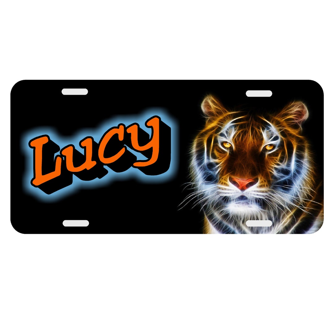 Tiger Orange Black License Plate Personalized Monogrammed Auto Car Tag ...