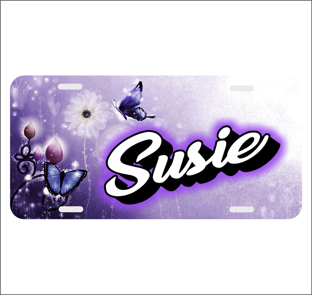 Purple Butterfly License Plate Personalized Custom Auto Car Tag ...