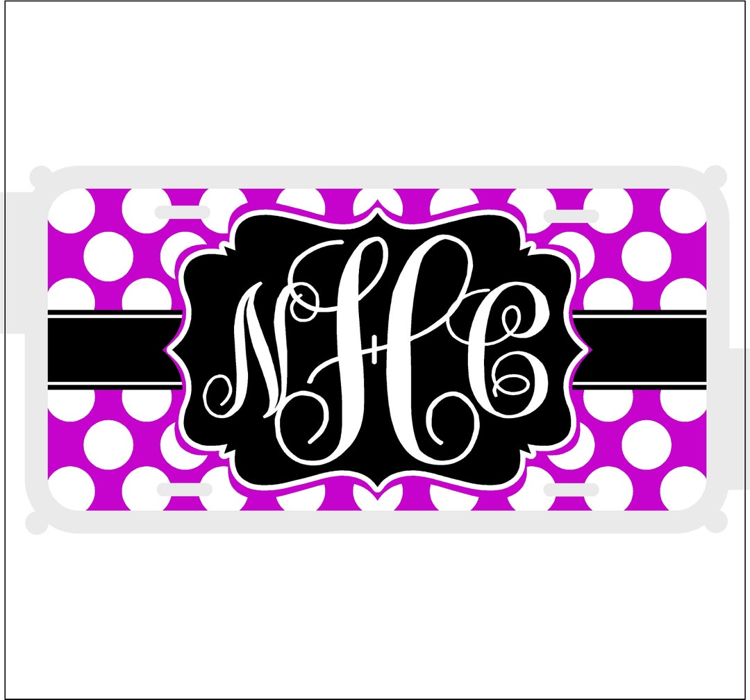Berry Polka Dots License Plate Personalized Monogrammed Auto Car Tag - Etsy