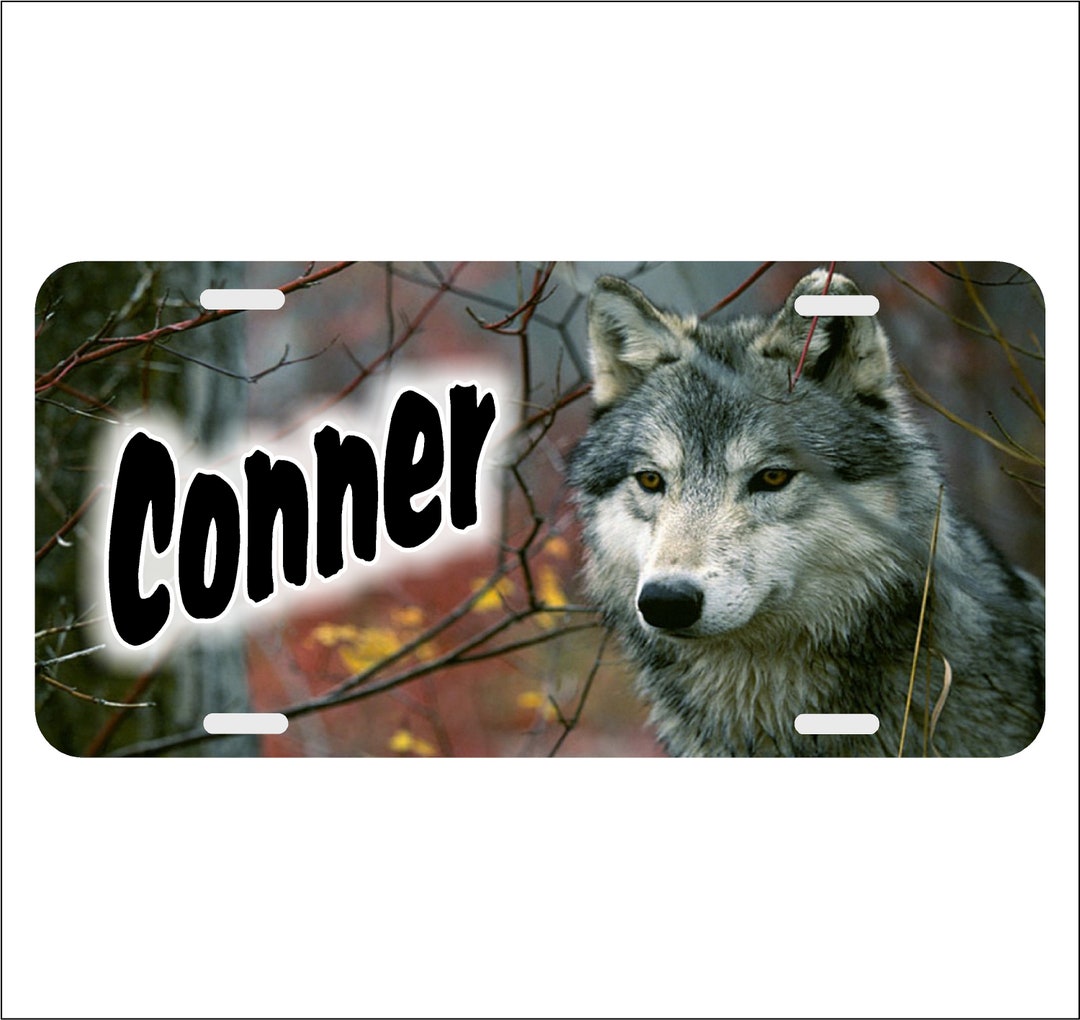 Gray Wolf Personalized License Plate: Custom Auto Car Tag - Etsy