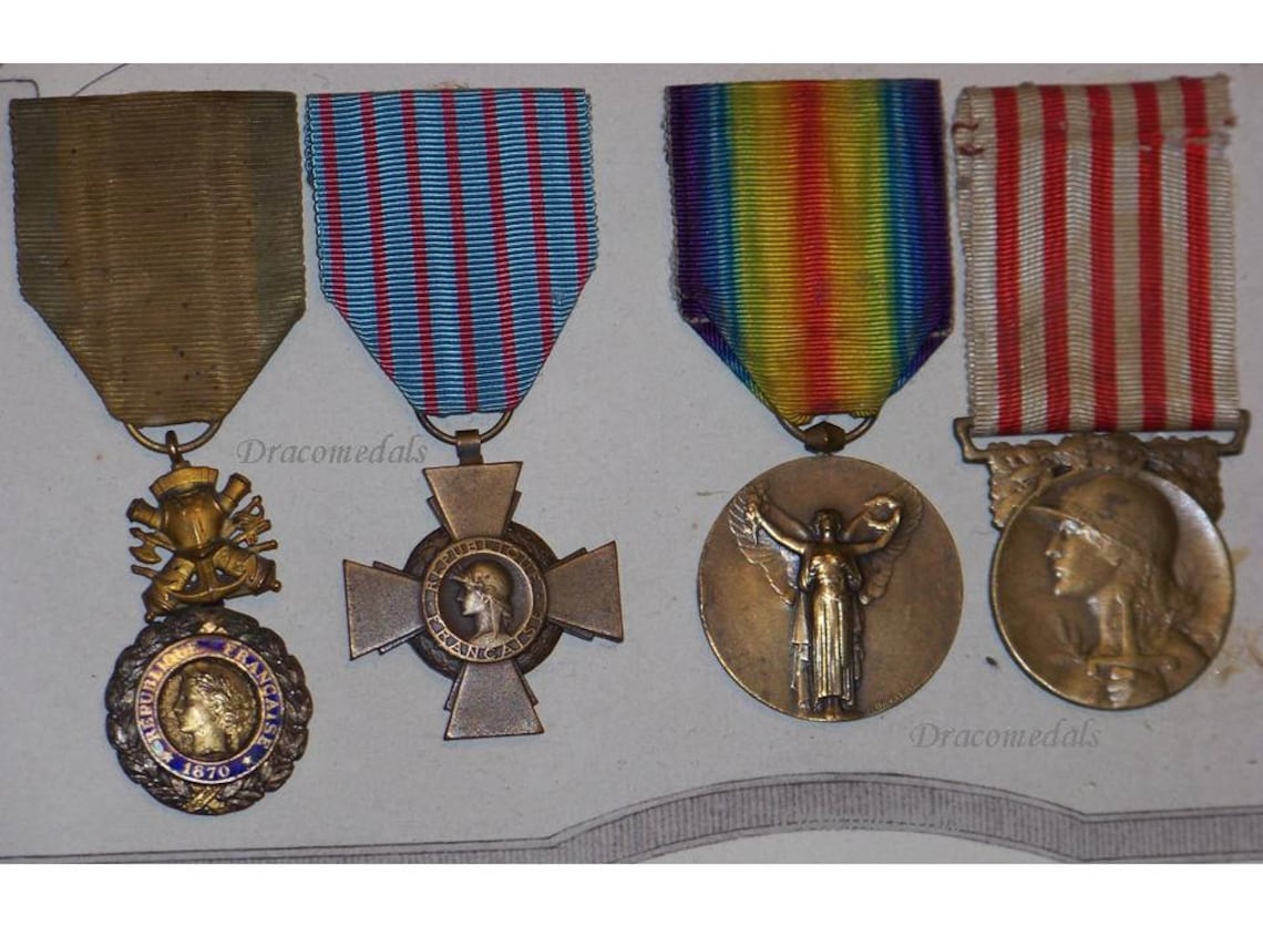 France WW1 Victory Orient Dardanelles Resistance Military Medals Set ...