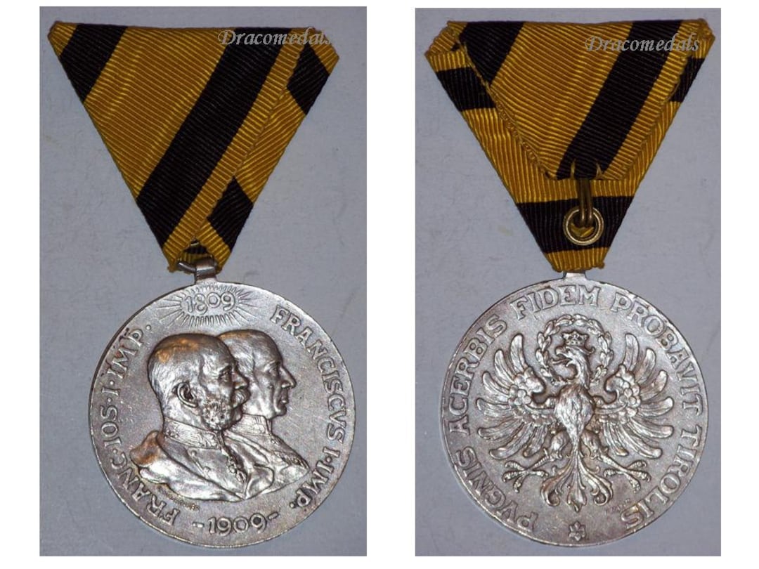 Austria Hungary Centenary Medal War Independence Tirol Tyrol 1809 1909 ...