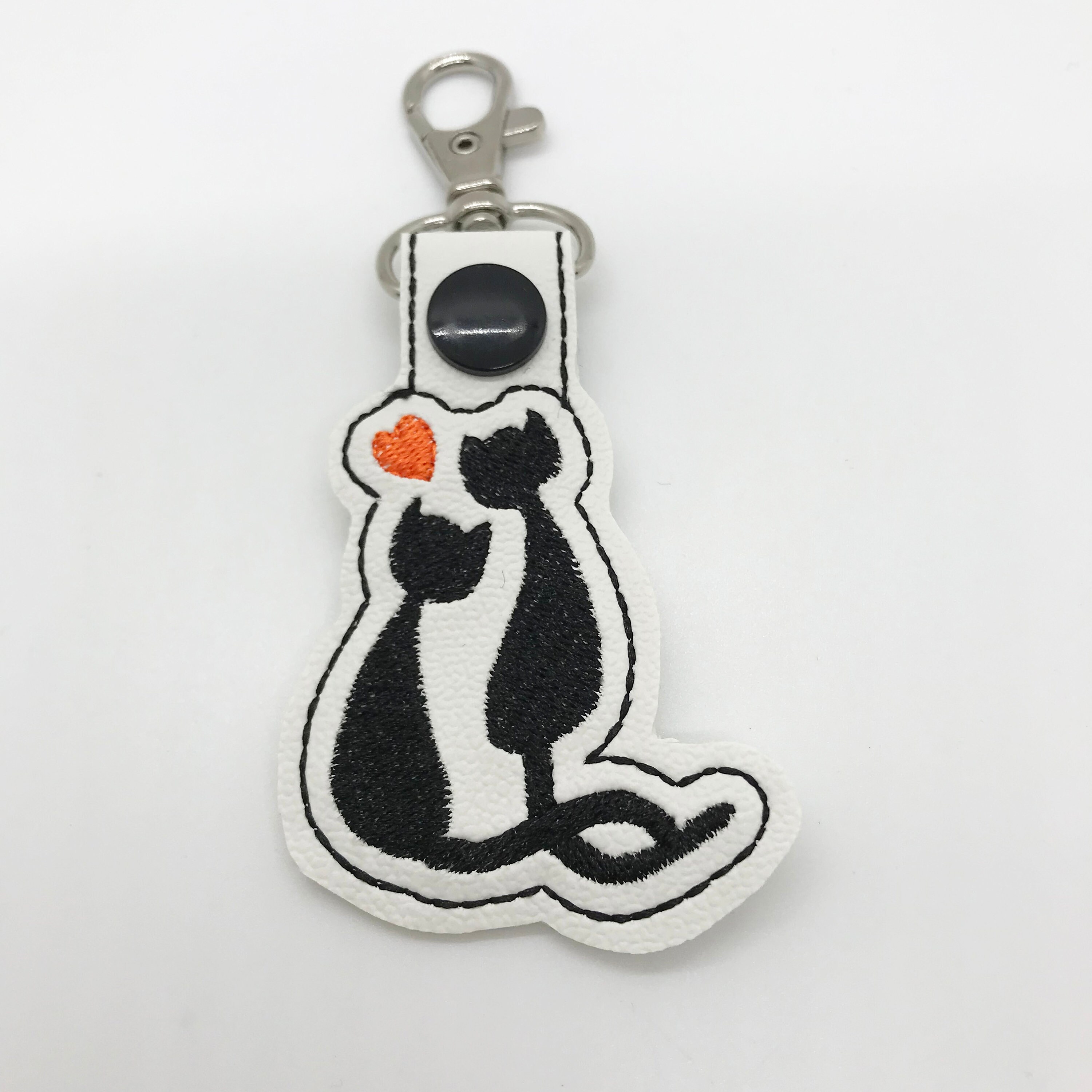 Cats Pink Heart Keychain Pink Cat Key Fob Cats Luggage Tag - Etsy