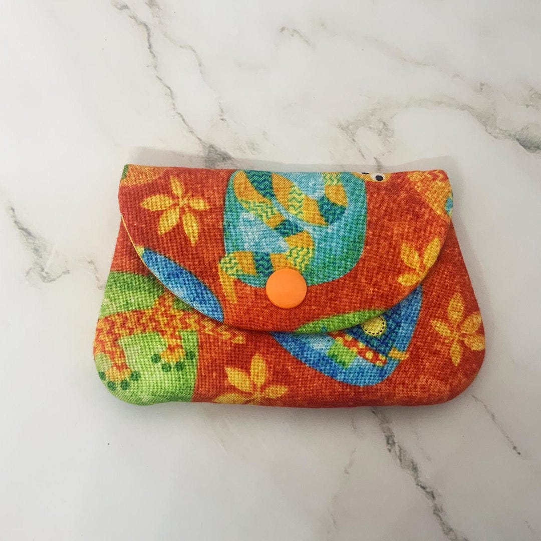 Tropical Jungle Theme Colorful Coin Money Purse With Turtles, Geckos ...