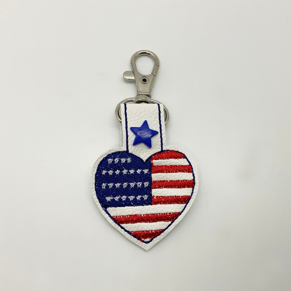 American Flag Red White Blue Key Chain American Flag Key FOB - Etsy
