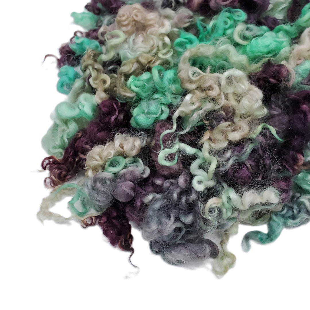 1 Oz Premium Cotswold Wool Locks , Color: Purple / Mint , ADF-20 - Etsy