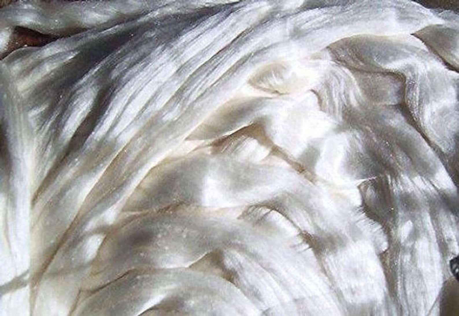 1 Oz (28g) Mulberry Silk Roving AA, Color: Pure White - Etsy