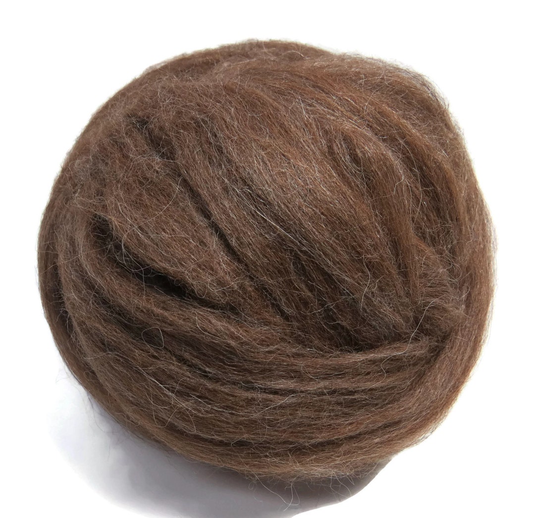 Baby Alpaca Wool Roving Medium Brown - Etsy