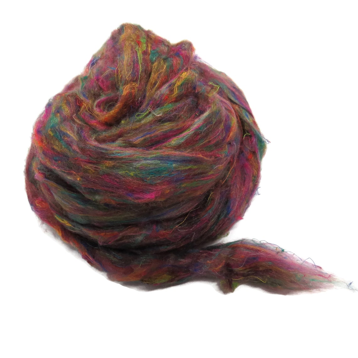 Pulled Tussah Silk Roving Color: Multi Mix PS-18 - Etsy