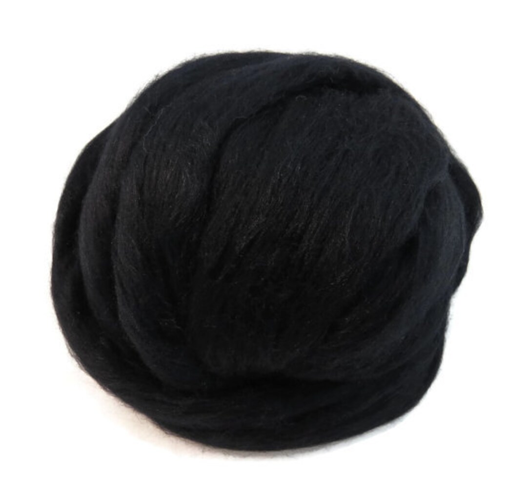 Corriedale Wool Roving , Jet Black - Etsy