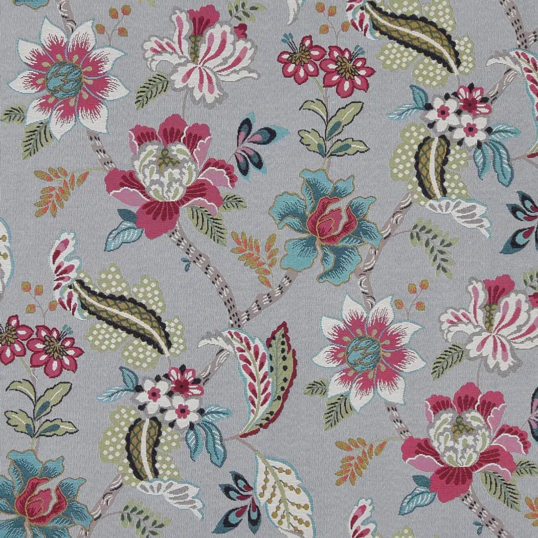 Beautiful Floral Scandinavian Upholstery Fabric. Multi Color High ...