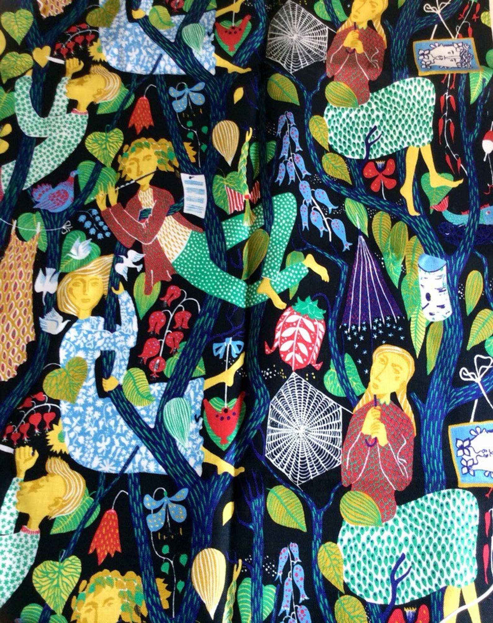 Stig Lindberg Handprinted Melodi Black Pattern on High Quality | Etsy