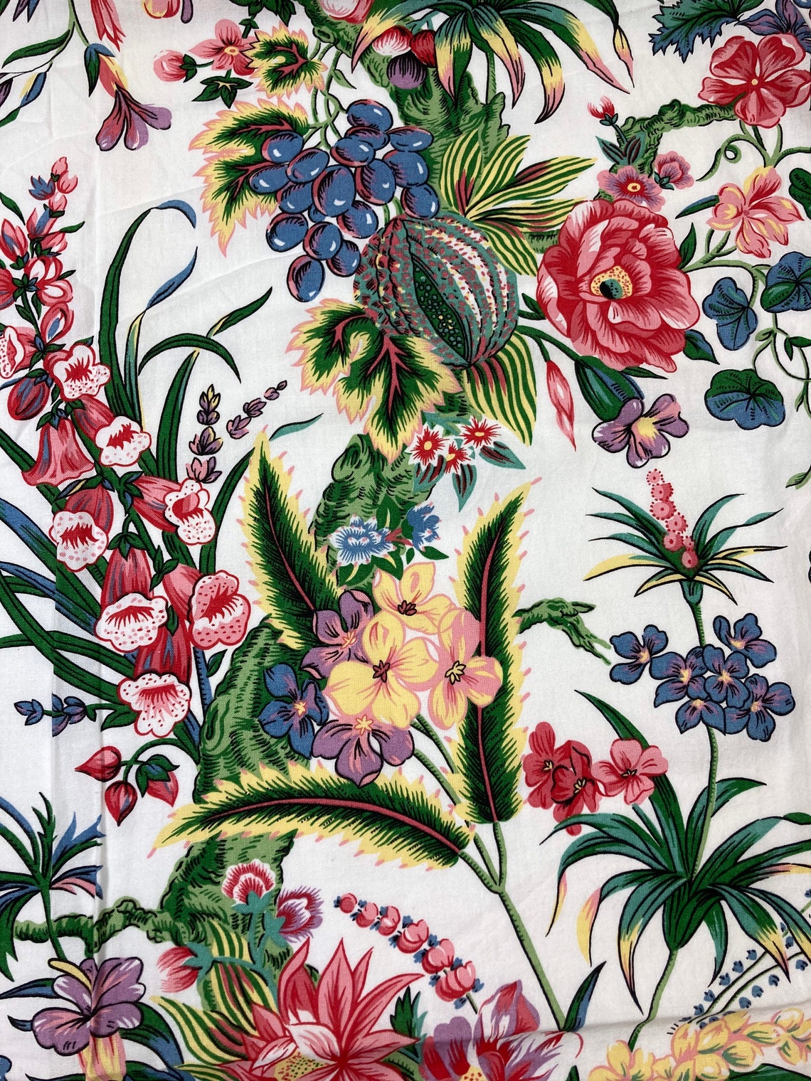 Swedish Vintage Fabric With a Stylized Floral Pattern From - Etsy