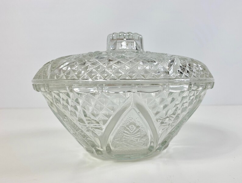 Lidded Glass Bowl Box KIG Malaysia Malaysian Candy Dish Fleur | Etsy