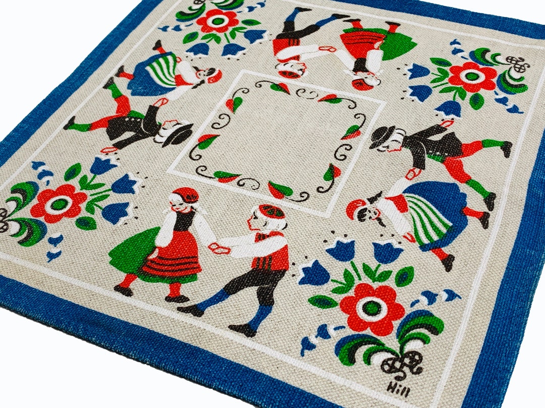 Swedish Vintage Small Tablecloth Folklore Scandinavian Design Hildegard ...
