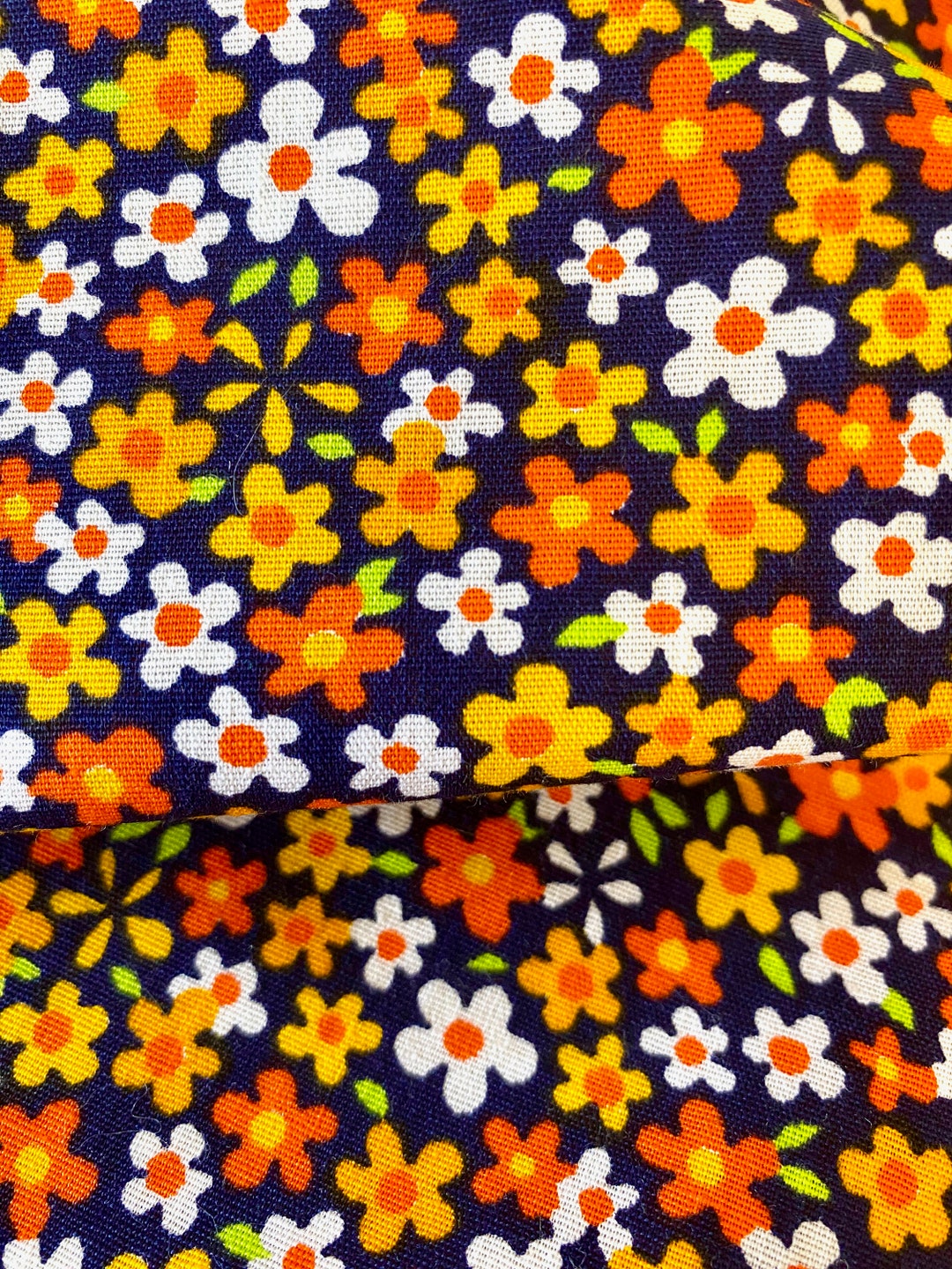 Swedish Vintage Fabric Remnant Floral Scandinavian Design Retro Fabric ...