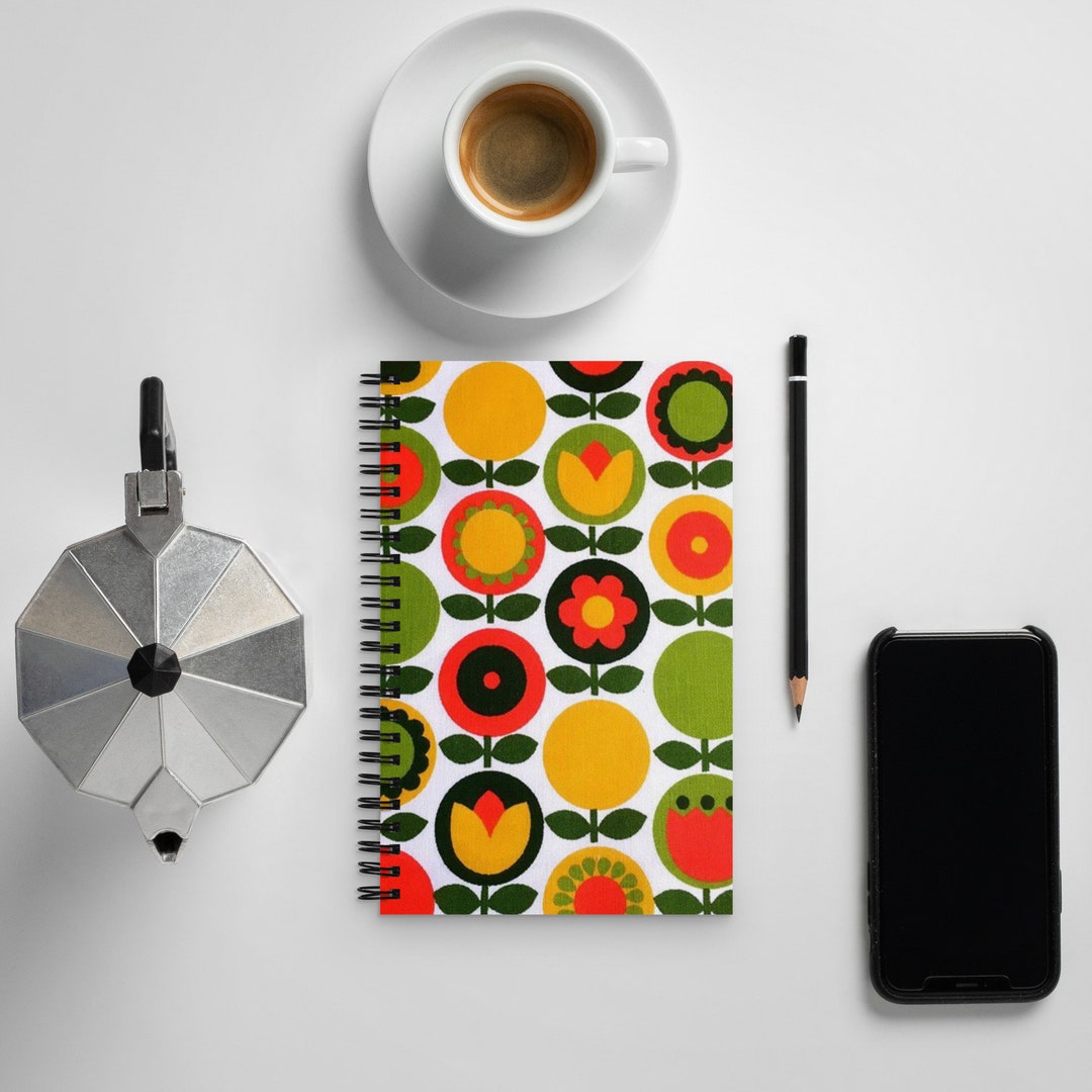 Amazing Flower Power Retro Pattern Spiral Journal Notebook Floral ...