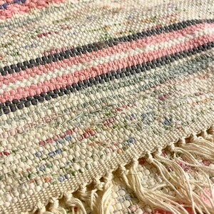 50s Mid Century Modern Vintage Woven Rag Rug Scandinavian Pink - Etsy