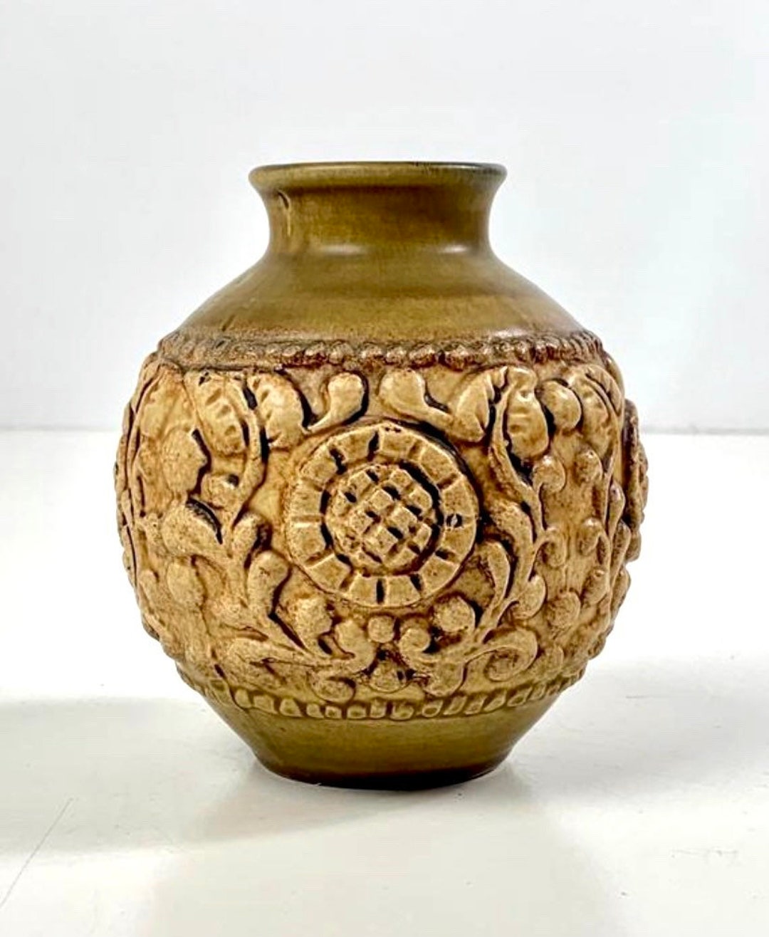 West German Ceramic Jasba Vase. 1960s Bulbous Vase. Design 1484 12 ...