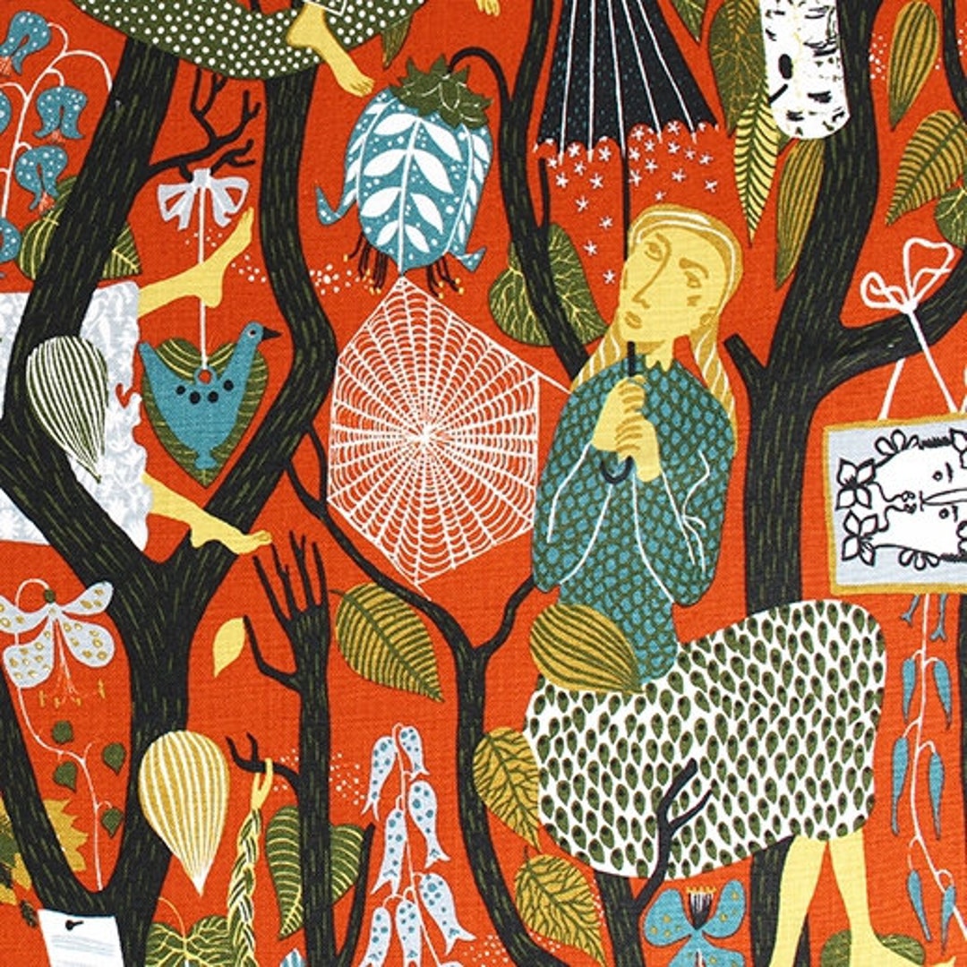 Stig Lindberg Hand Printed Melodi Orange Pattern on High - Etsy