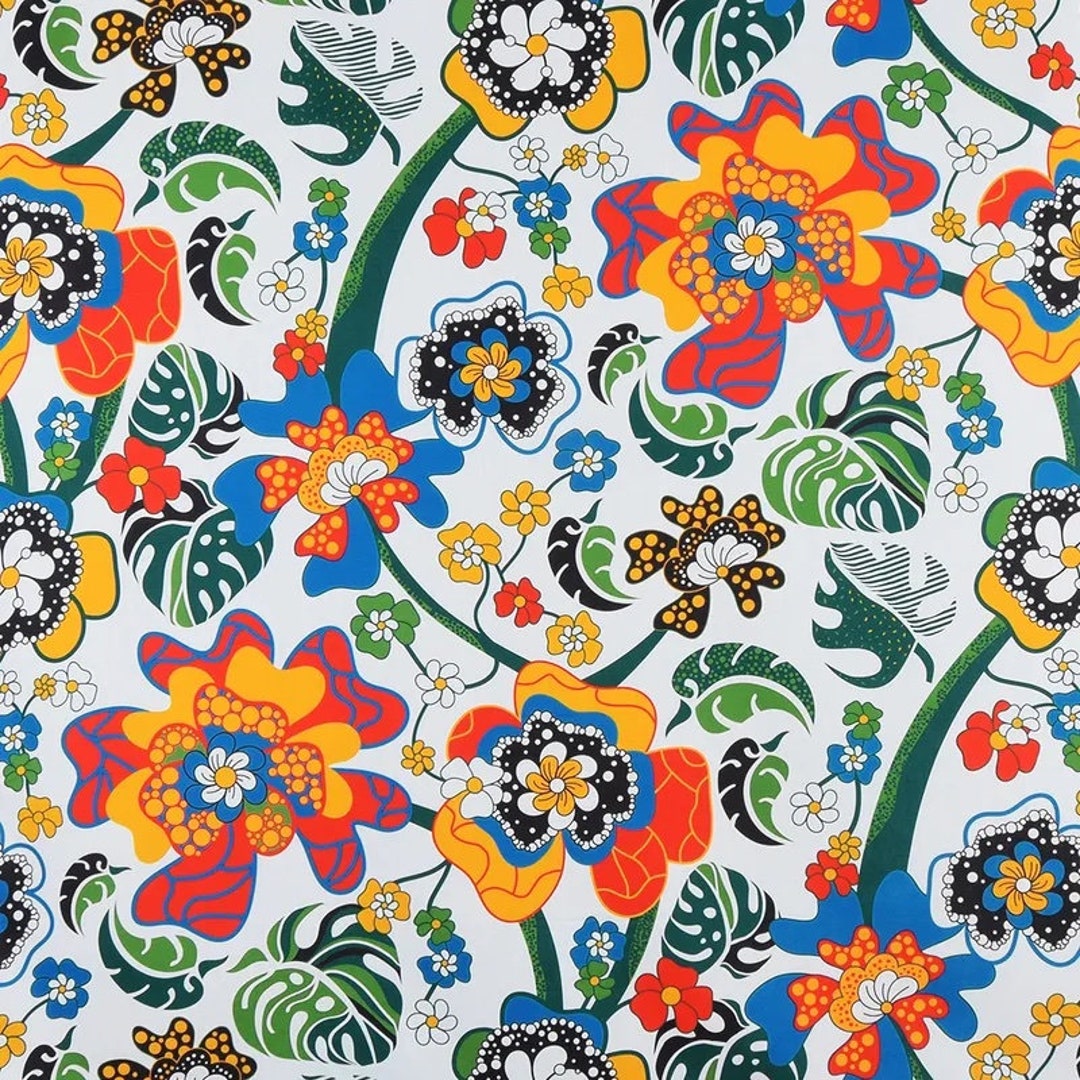 Scandinavian Vintage Inspired Fabric Swedish Folk Art Curtains Fabric ...