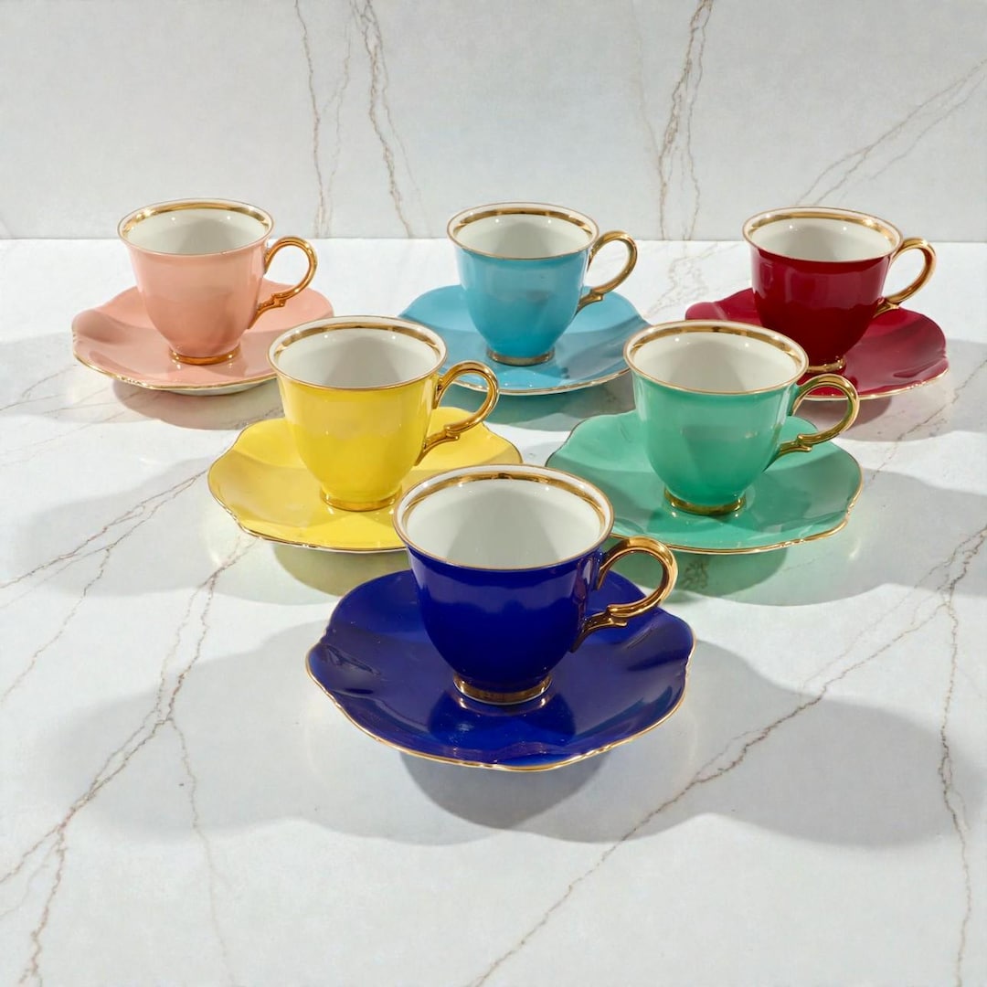 Vintage Zeh Scherzer Rainbow Espresso Set With Gold Trim Bavaria ...