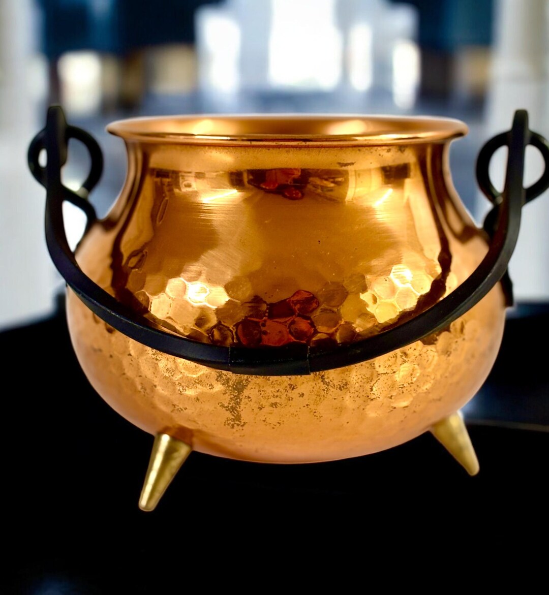 Scandinavian Copper Hammered Pot Kettle With Handle. Vintage Copper ...