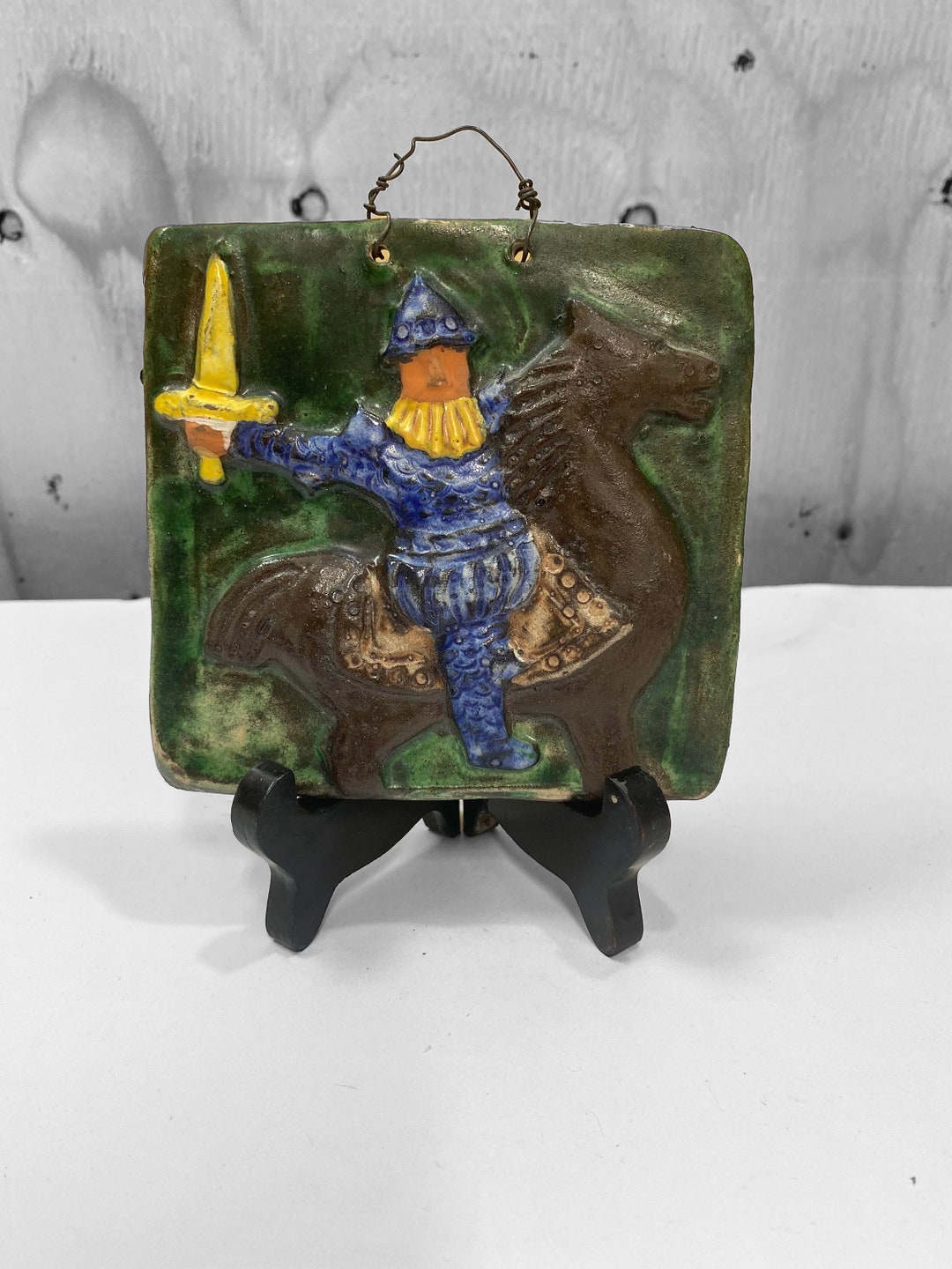 Vintage Ceramic Plaque Swedish Viking Retro Wall Hanging Tile Designer ...
