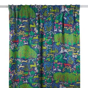 Swedish Retro Fabric Scandinavian Design the Hunt Jakten Blue Ulla Eson ...