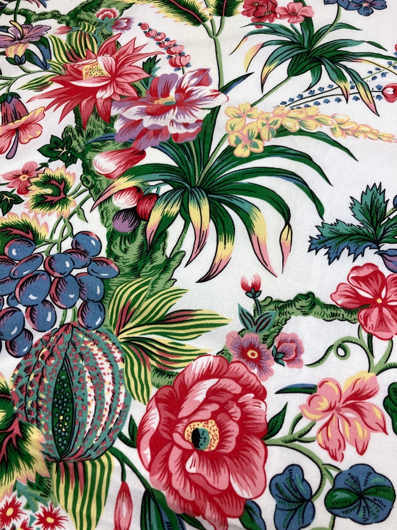 Swedish Vintage Fabric With a Stylized Floral Pattern From - Etsy