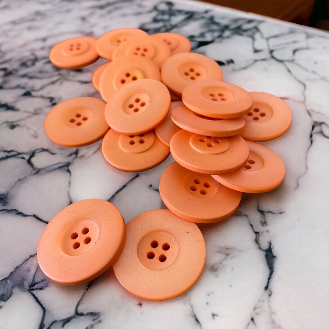Vintage Salmon Pink Plastic Buttons: Swedish Retro Sewing, Set of 20 - Etsy