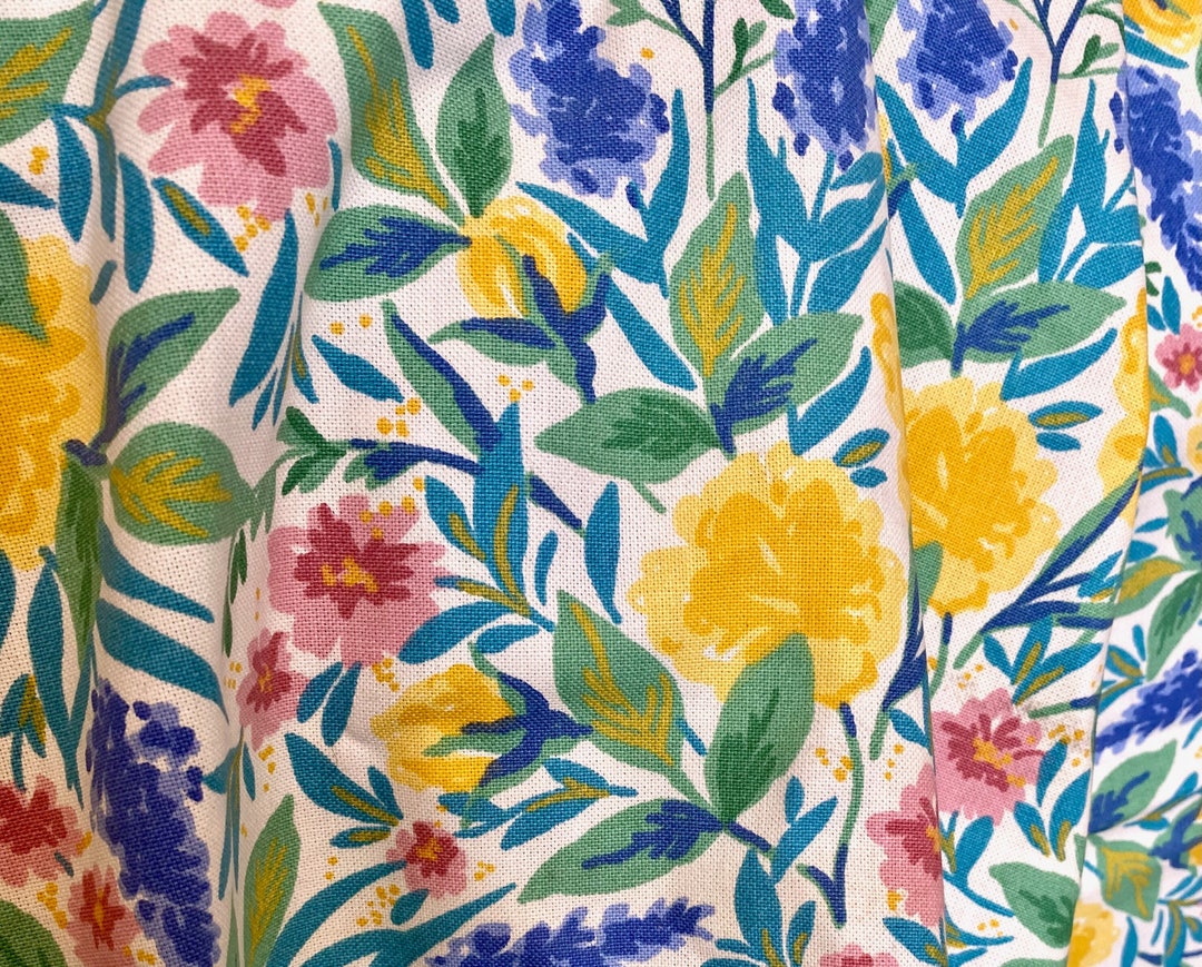 Vintage Floral Cotton Fabric: 60s Swedish Upholstery Sewing Quilting - Etsy