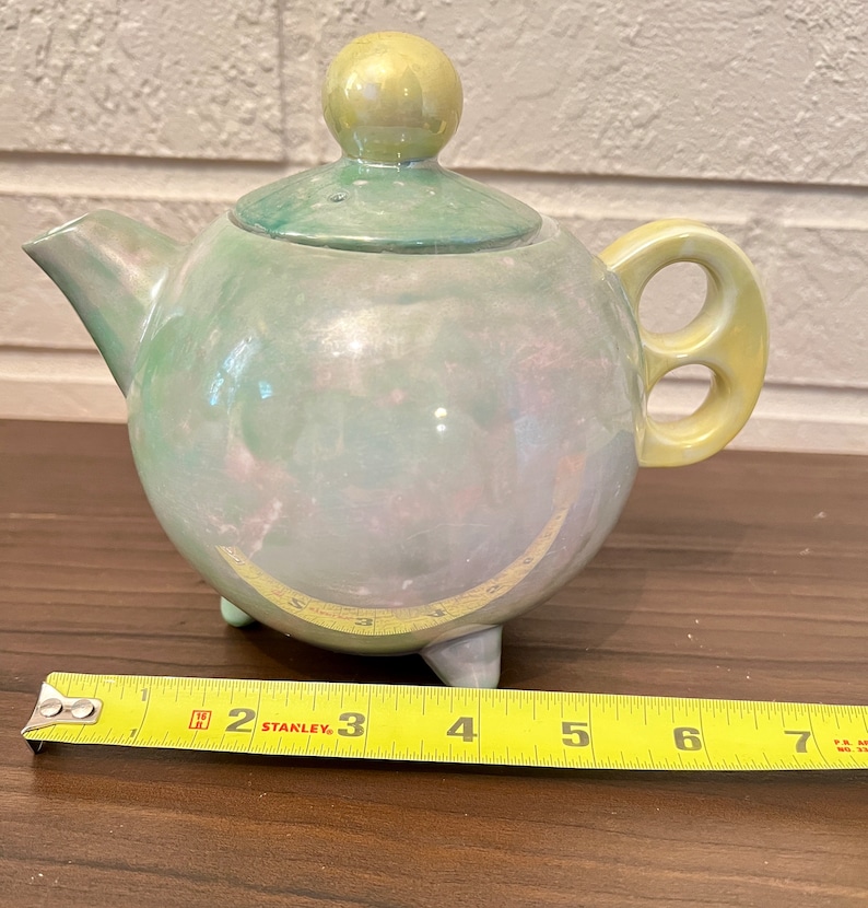 Vintage Mid Century Japanese Lustre Ware Teapot, Light Green, 3-prong ...