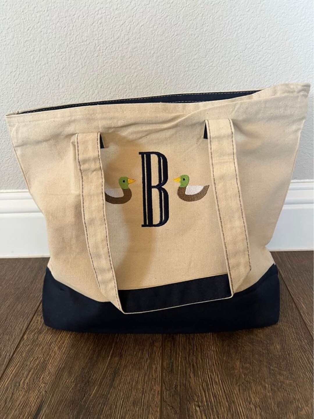 Mallard Duck Monogram Tote - Etsy