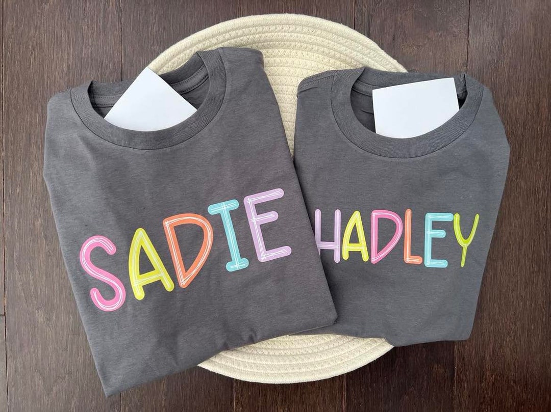 Neon Letters Personalized T-shirt - Etsy