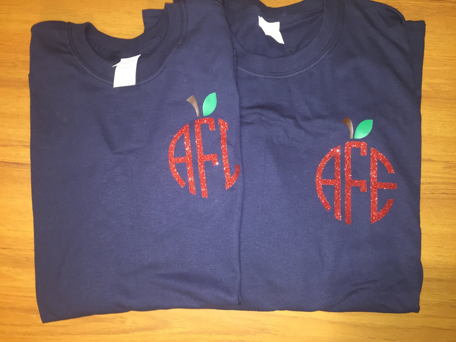 Teacher Apple Initials Shirt - Teacher Appreciation Shirt - End of Year ...