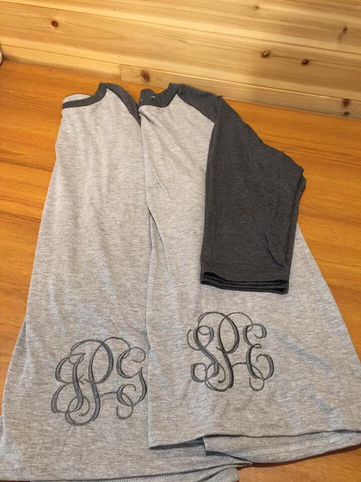 Monogrammed Raglan Shirt Baseball Tee Embroidered Raglan Personalized ...