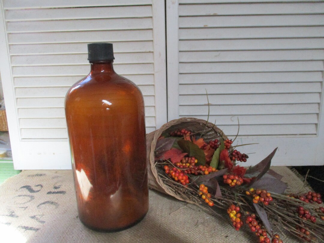 Extra Large Upjohn Medicine Bottle, Large Amber Bottle, 13 3/4 Inches ...