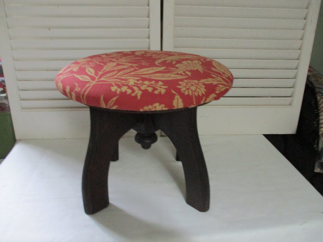 Vintage Victorian Foot Stool, Curved Legs, New Upholstery - Etsy