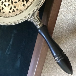 Silver Plated Serving Pan With Silver Circle Liner, Black Wood Handle ...